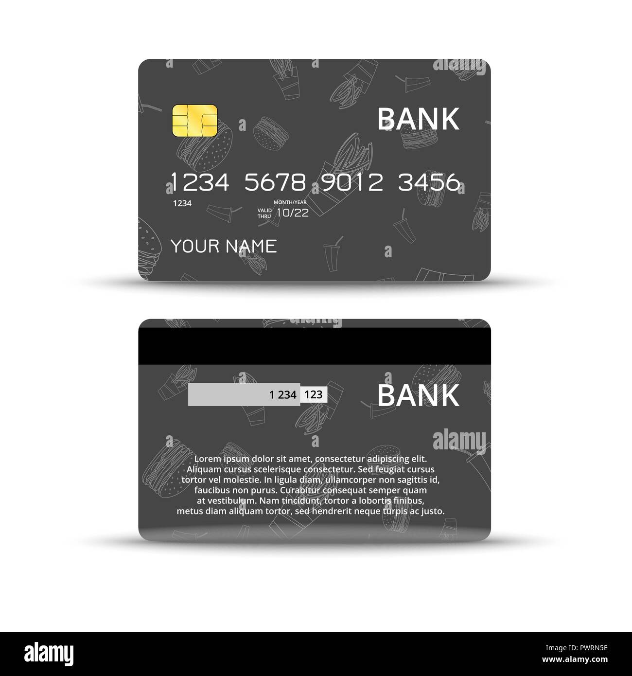 Credit or debit bank card design set Stock Vector Image & Art - Alamy