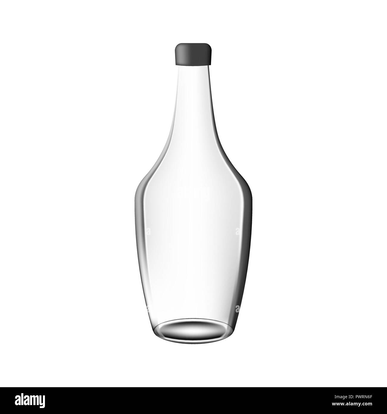 Realistic alcohol bottle with shadow on the white background Stock ...
