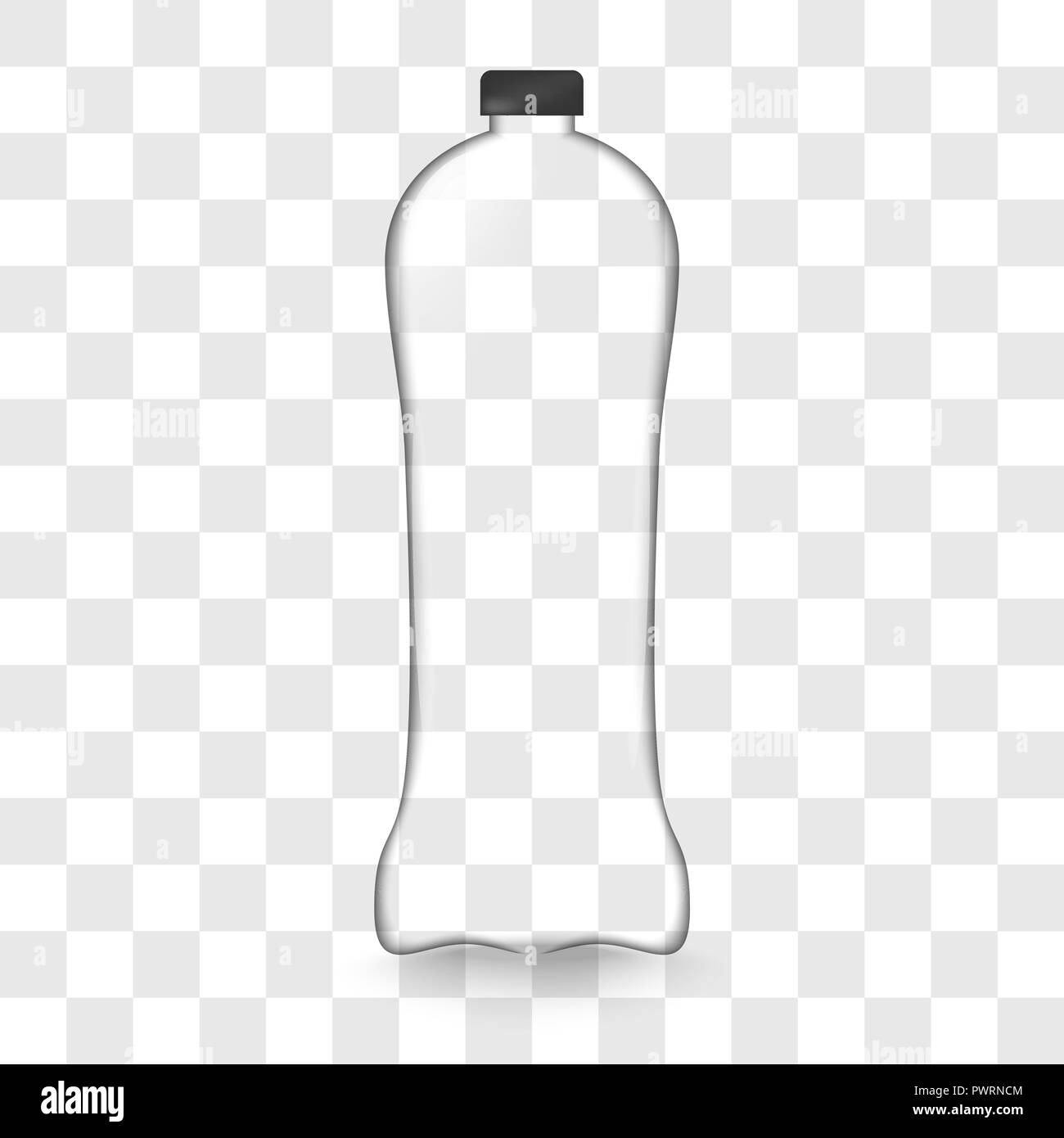 Large transparent plastic bottle. Vector illustration mockup Stock ...