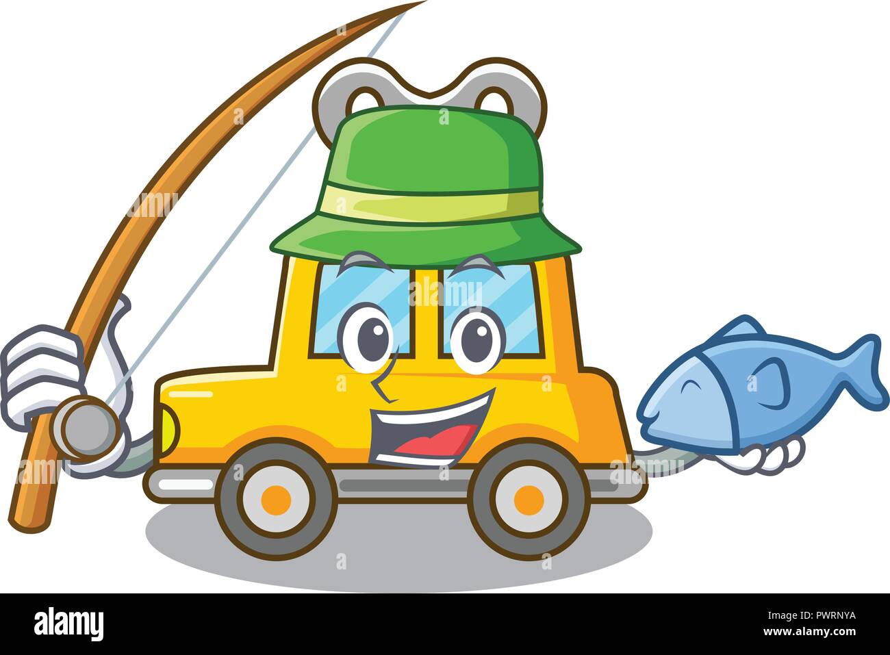 Fishing cartoon clockwork toy car for gift Stock Vector Image & Art - Alamy