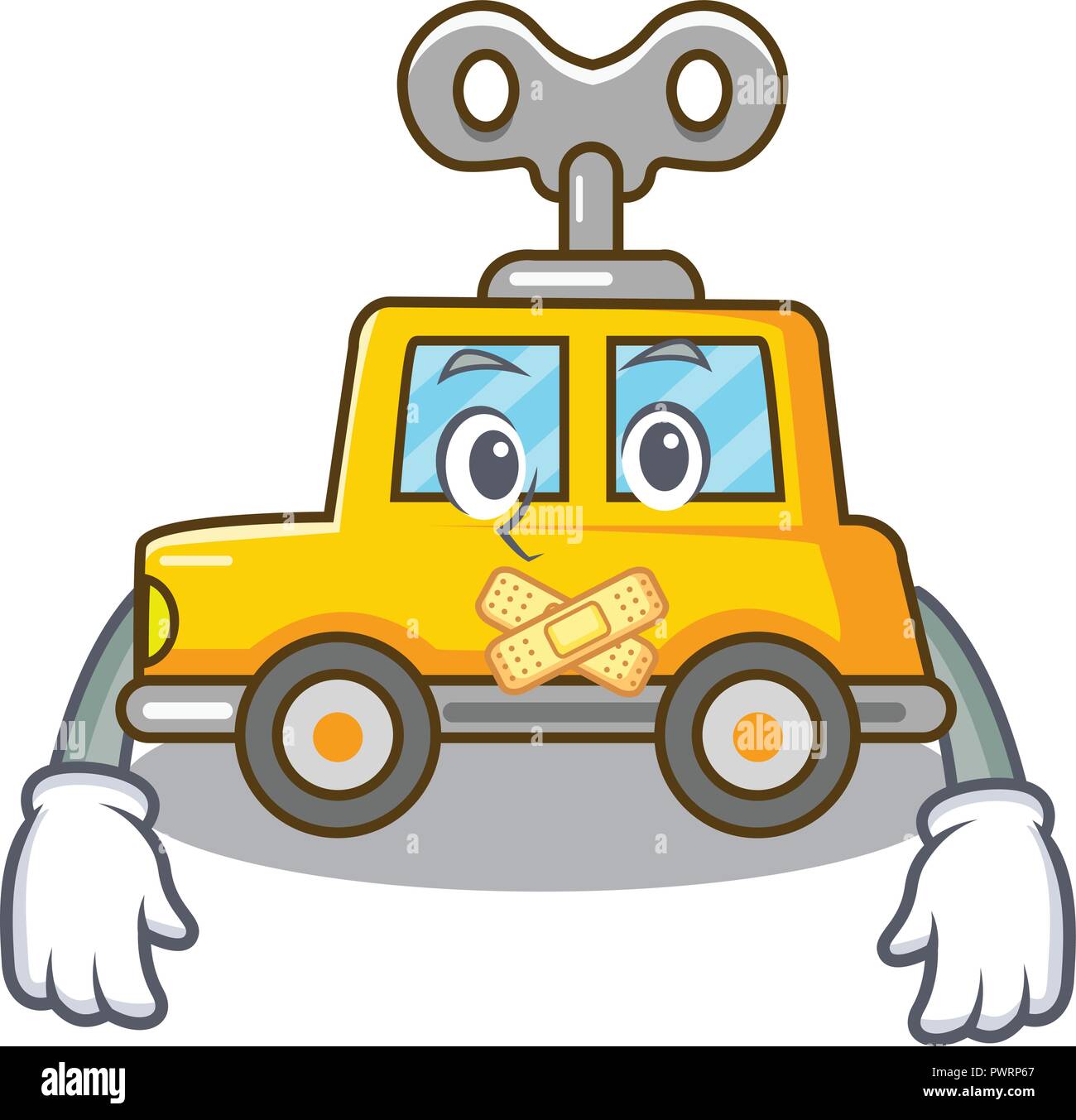 Silent clockwork toy car isolated on mascot Stock Vector Image & Art ...