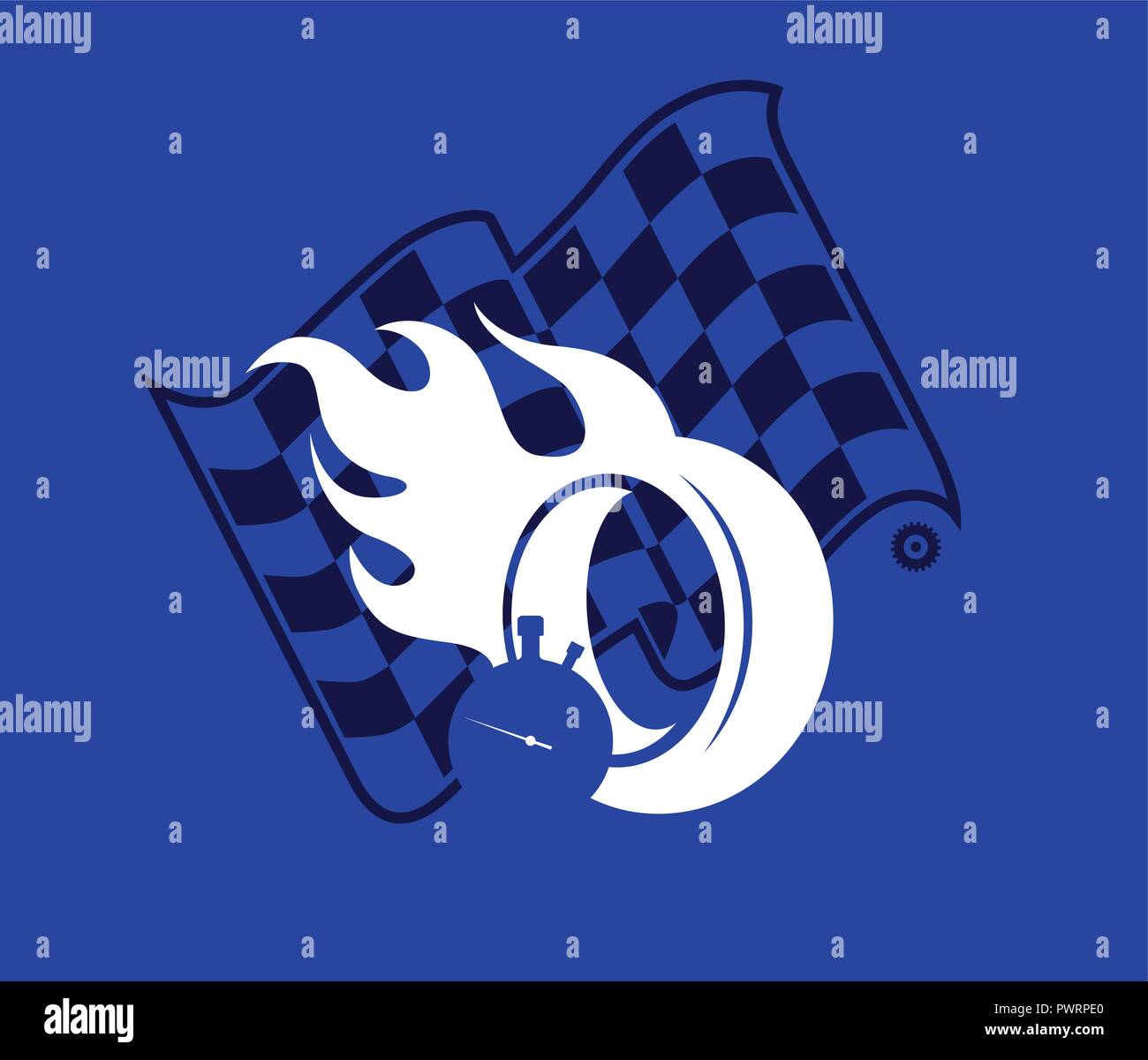 Checkered Flag And Wheel 2pcs Car Racing Flag Stickers Decals Wheel