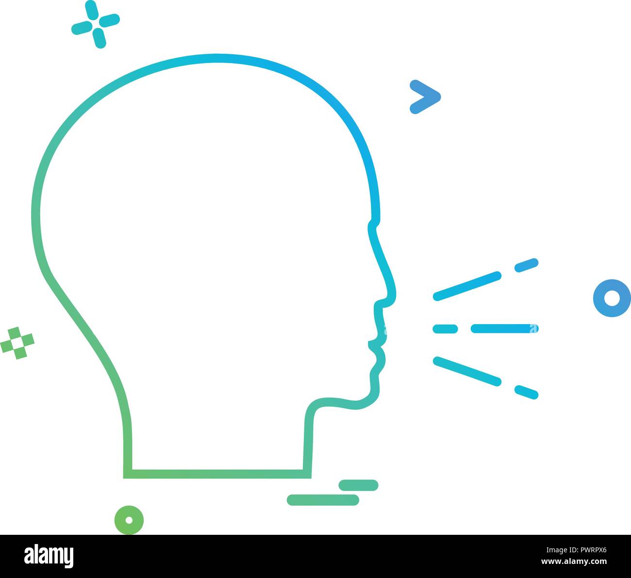 man speaking sound waves talking volume icon vector desige Stock Vector ...