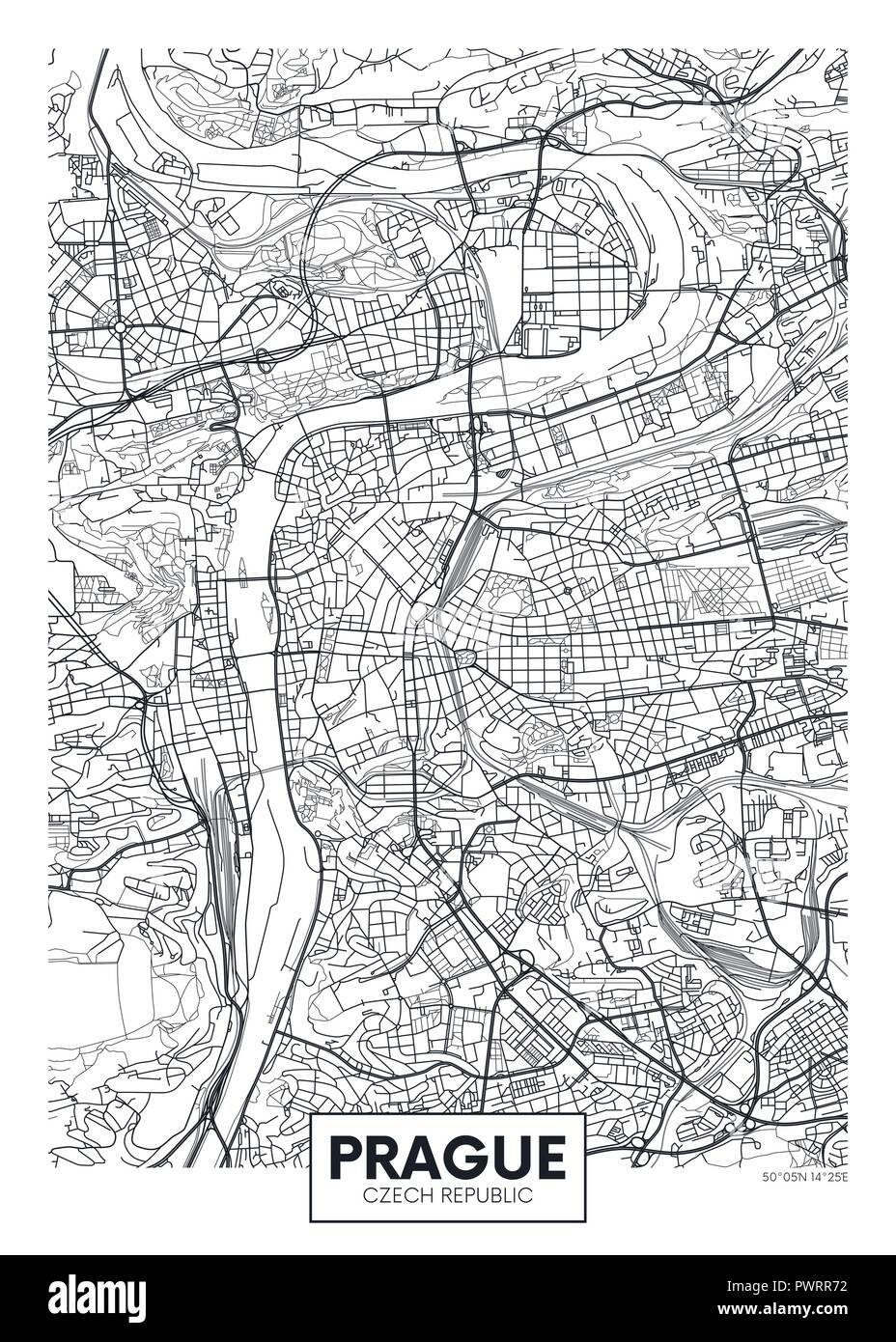 Prague aerial view Stock Vector Images - Alamy