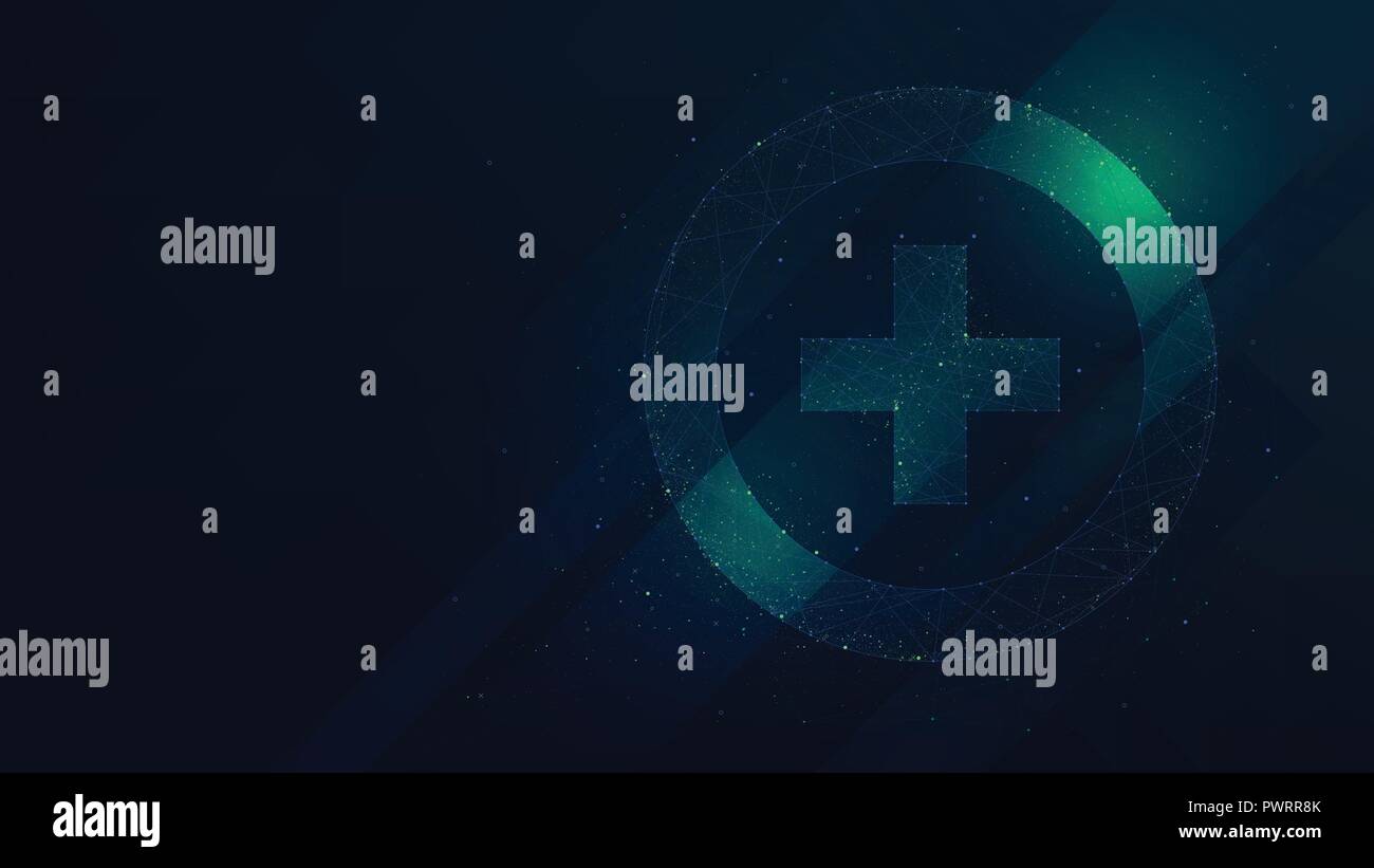 Hi-tech background with pharmacy icon, innovative technologies in ...