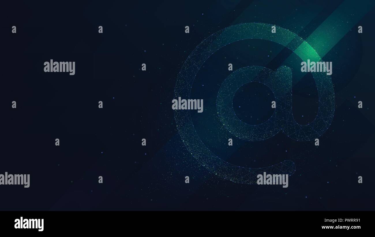 Internet email symbol vector illustration, future technology background ...