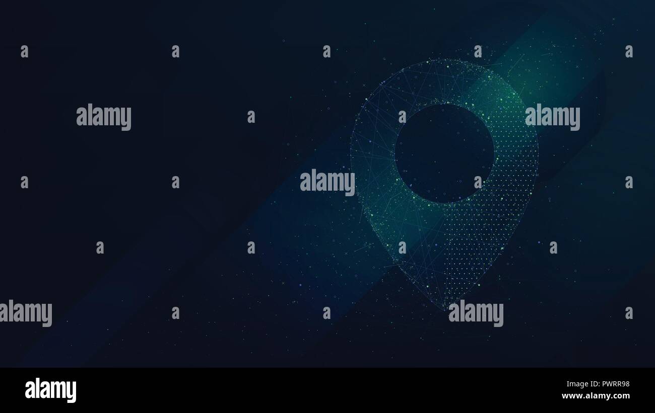 Map pin low poly vector illustration, future technology navigation ...