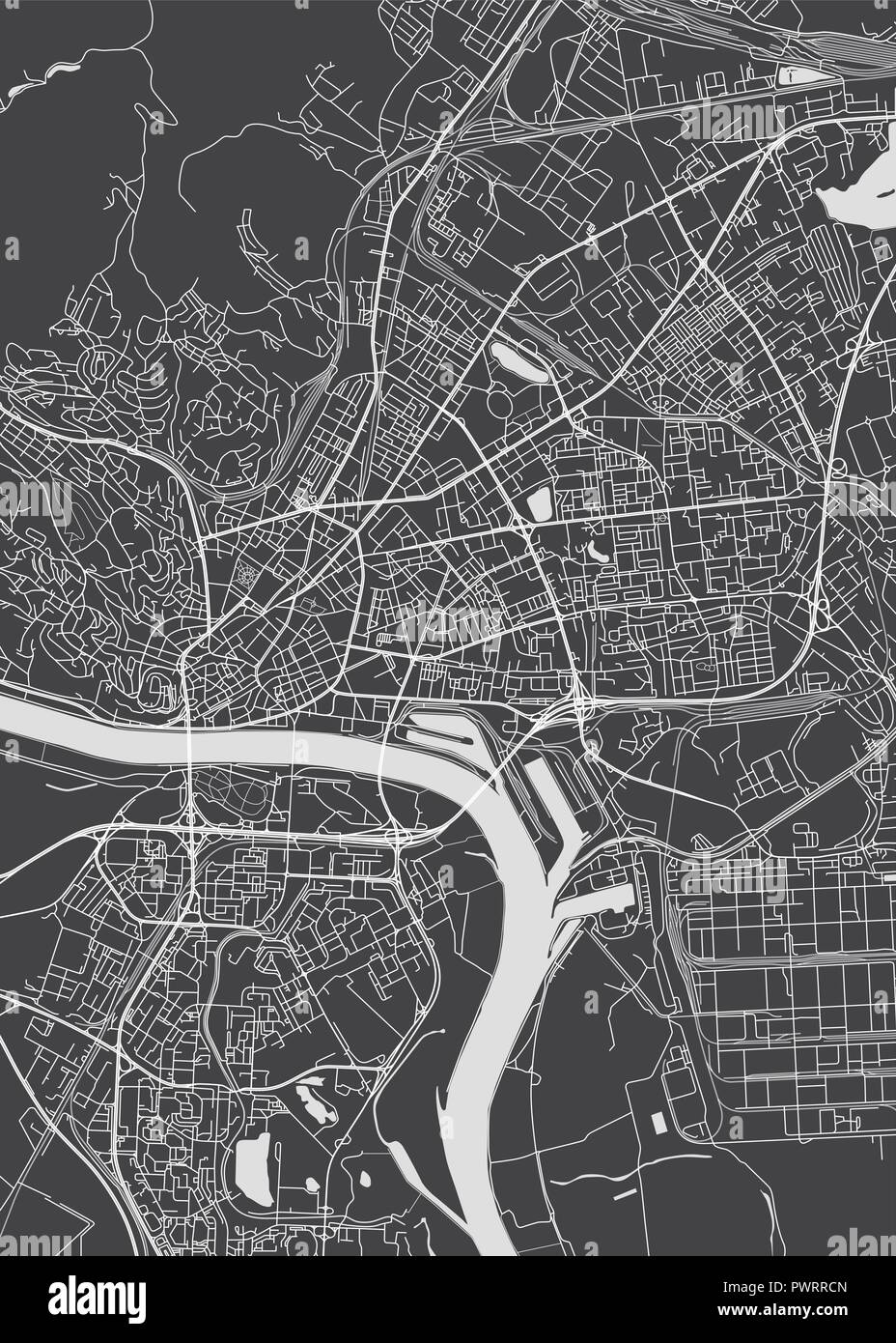 Bratislava city plan, detailed vector map detailed plan of the city ...