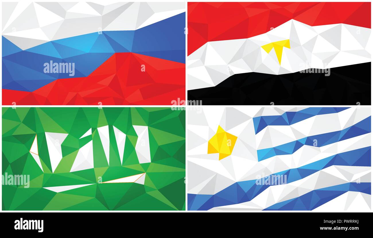 Low poly flag, abstract polygonal triangular background set 1 template ...