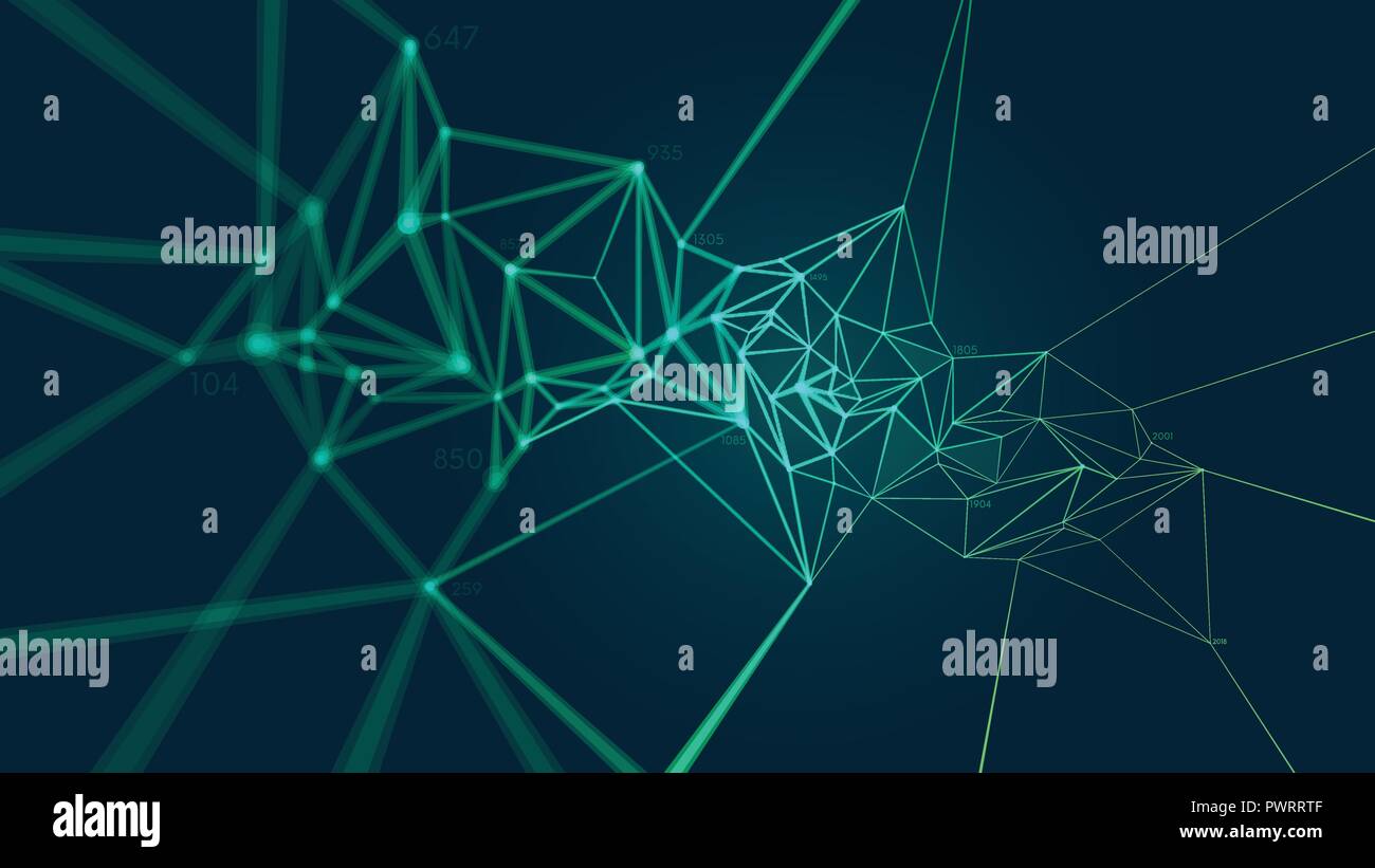 Network Connection Plexus Structure Forming A Geometric Pattern