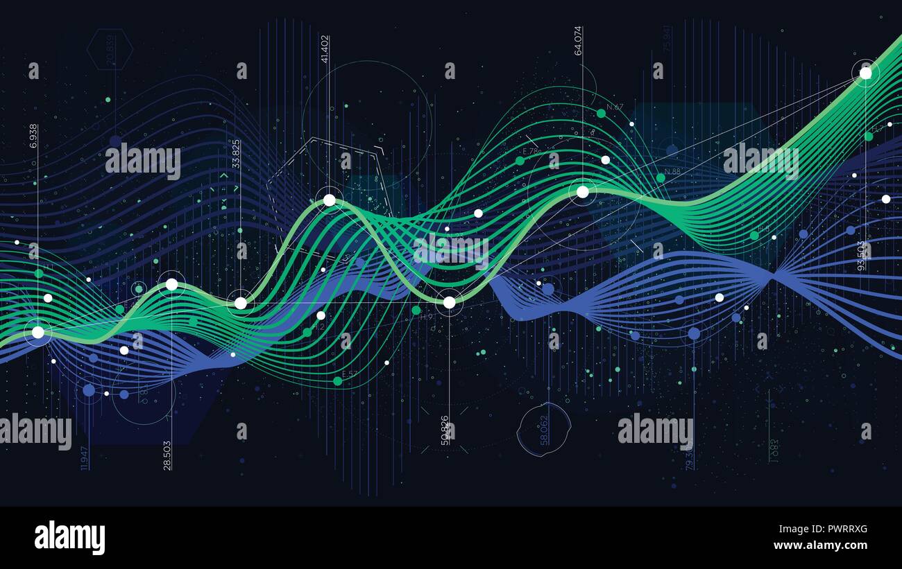 Statistics big data, analytical indicator sci-fi background futuristic ...