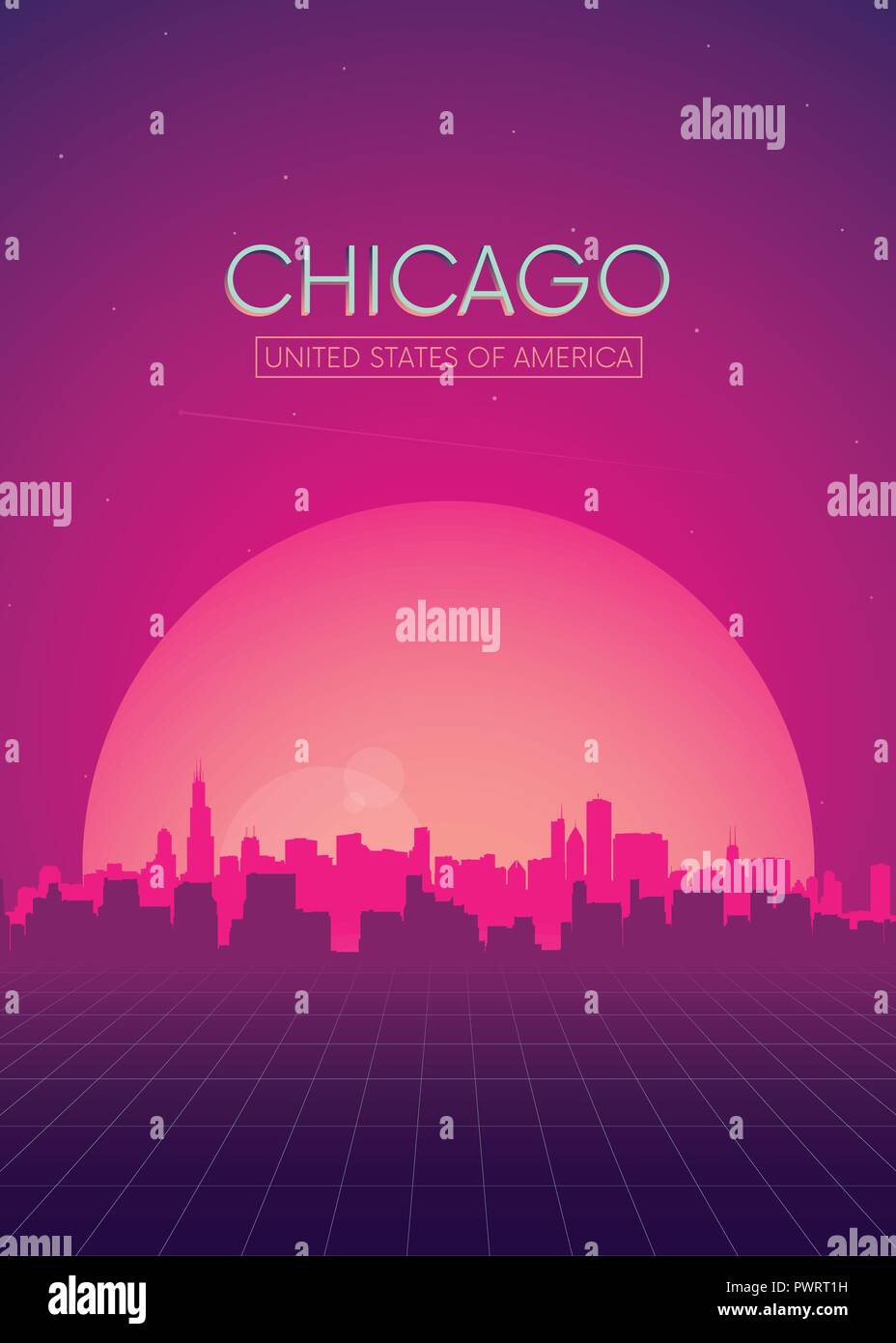Retro chicago skyline Stock Vector Images - Alamy