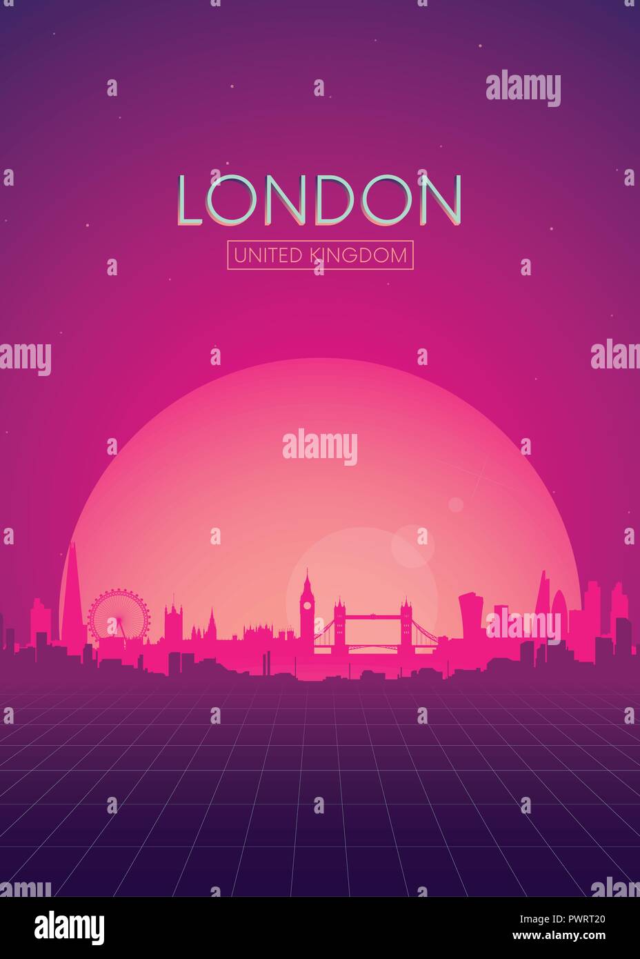 London future city poster Stock Vector Images - Alamy