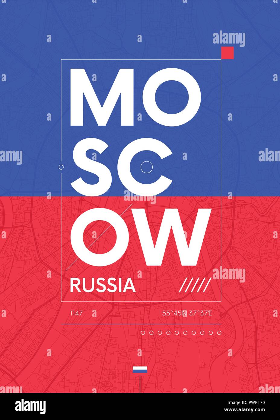 Typography graphics color poster with a map of Moscow, Vector travel ...