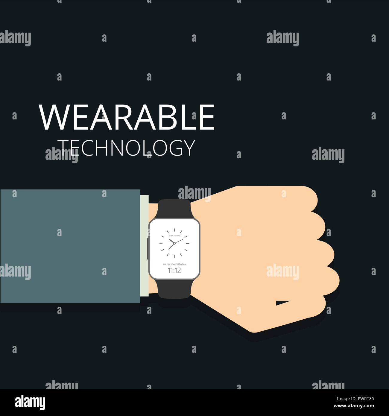 Smart Watches creative design with typography vector Stock Vector Image ...