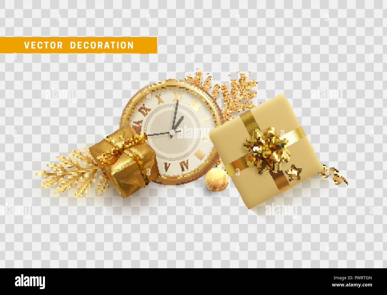 Christmas decoration. Holiday isolated objects on transparent ...