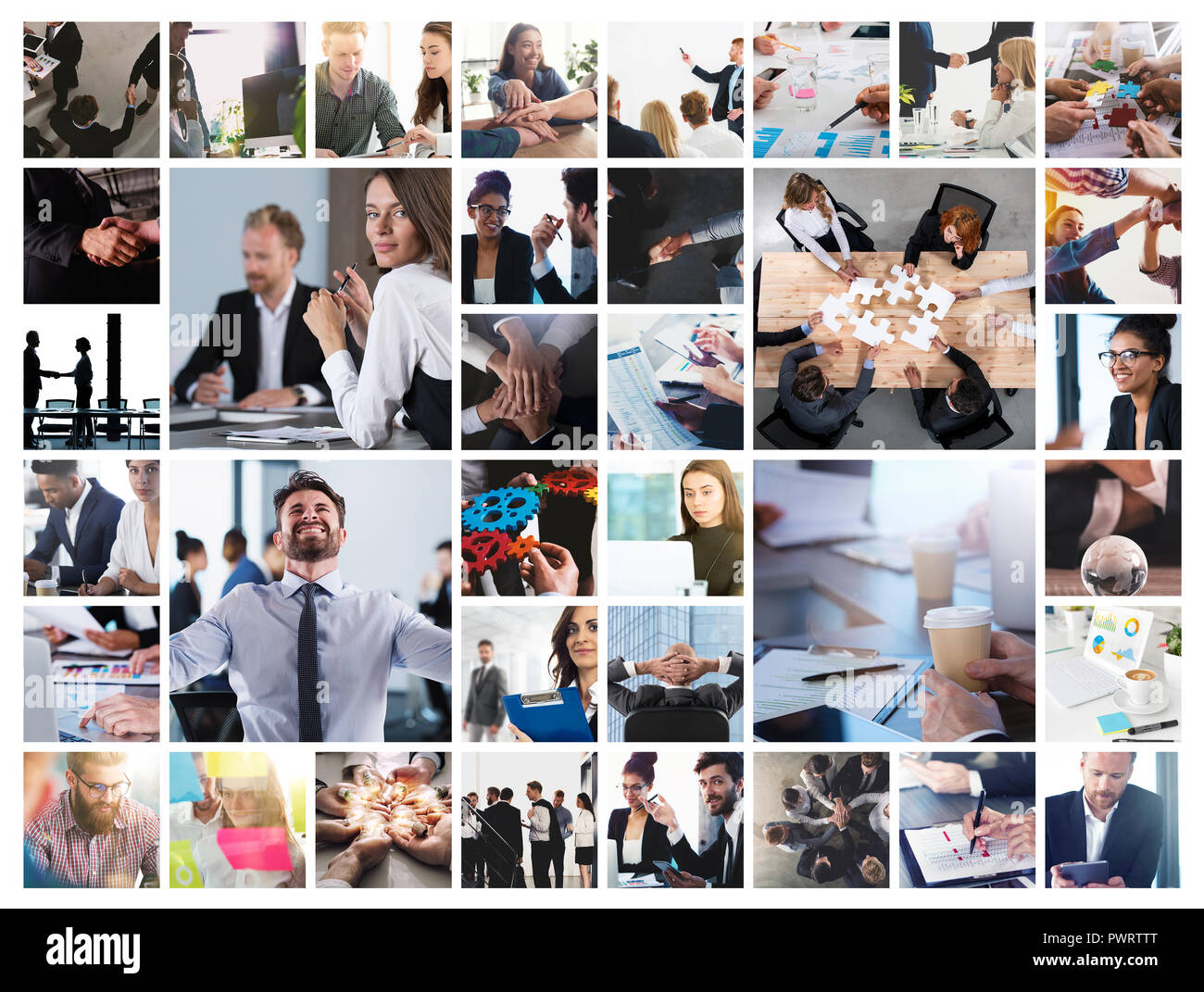Business collage with scene of business person at work Stock Photo - Alamy