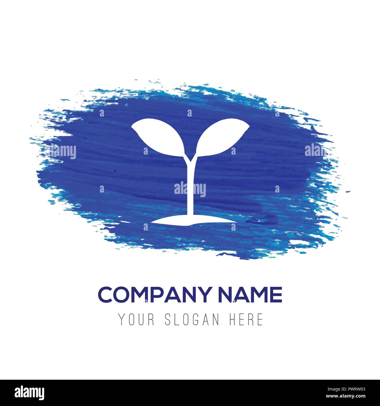 Plant Icon - Blue watercolor background Stock Vector Image & Art - Alamy