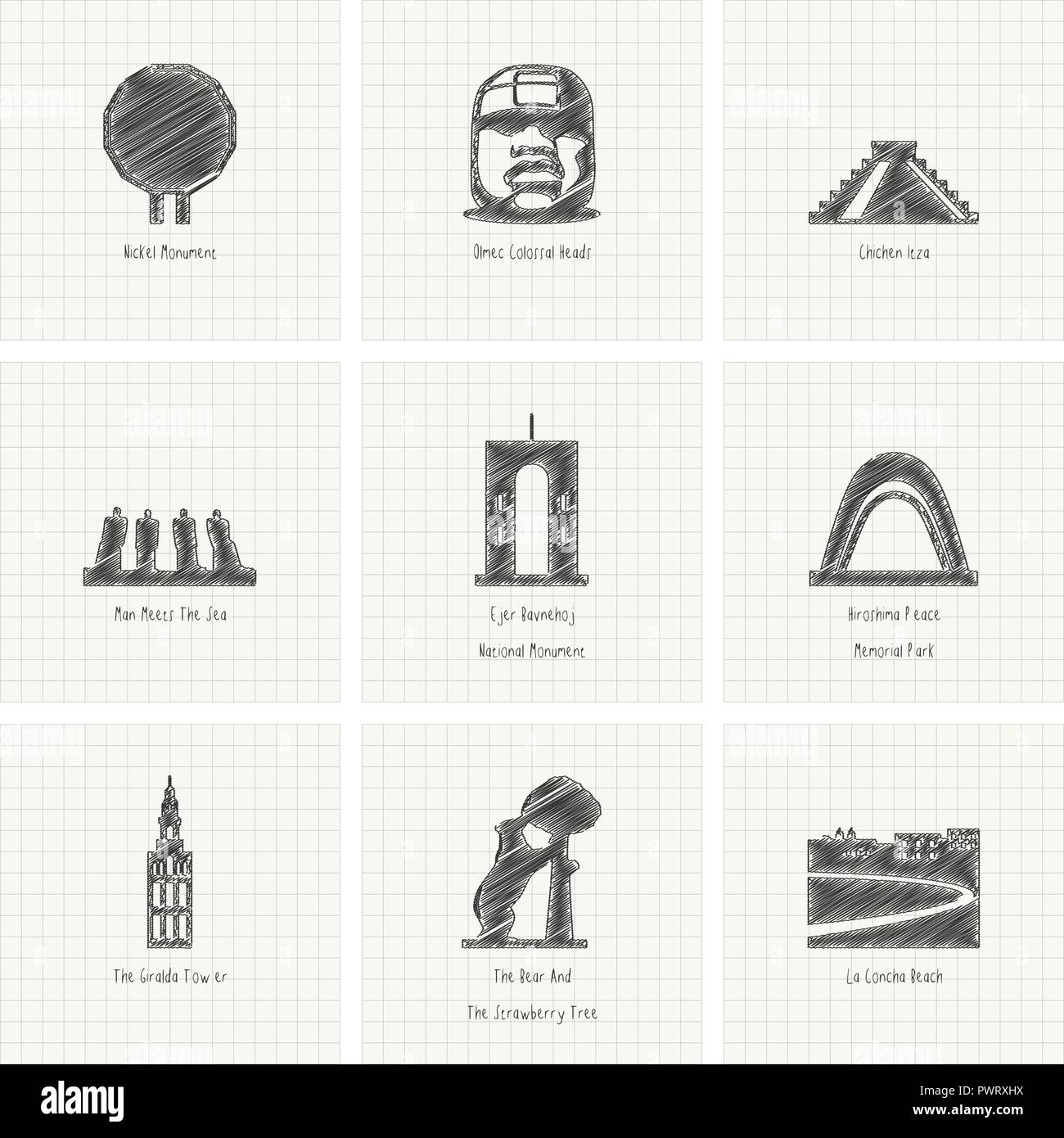 World famous landmarks design vector Stock Vector Image & Art - Alamy