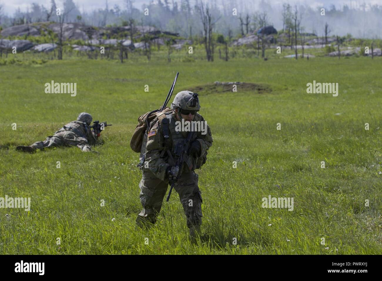 A U.S. Soldier with Charlie Troop, 1st Squadron, 172nd Cavalry Regiment ...