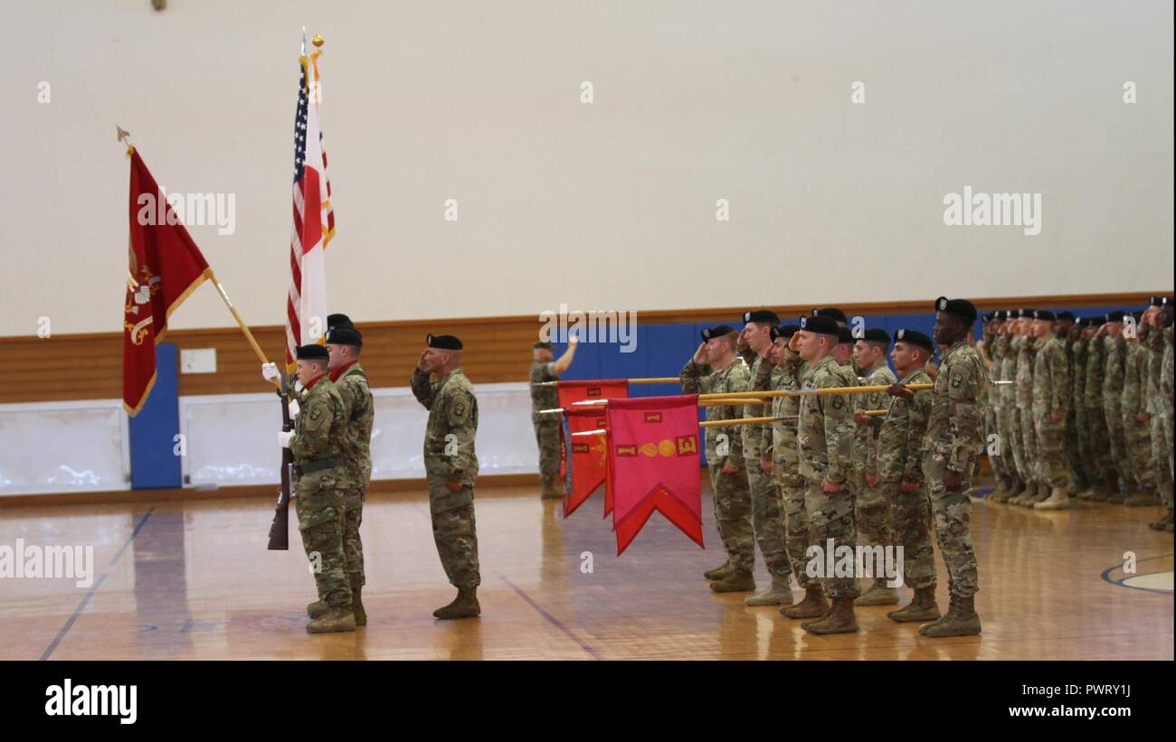 The Color guard detail and units’ guidon bearers with 1st Battalion ...
