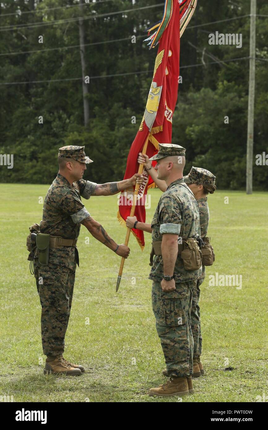 U.S. Marine Corps Sgt. Maj. Luis Leiva, left, Sergeant Major, 8th ...