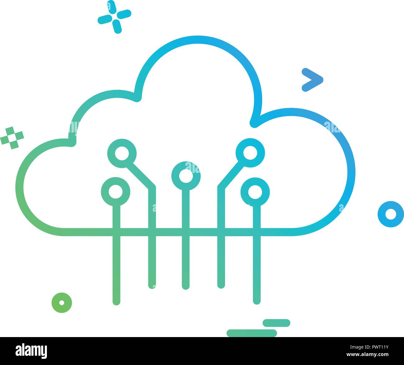 Artificial cloud intelligence icon vector design Stock Vector Image ...