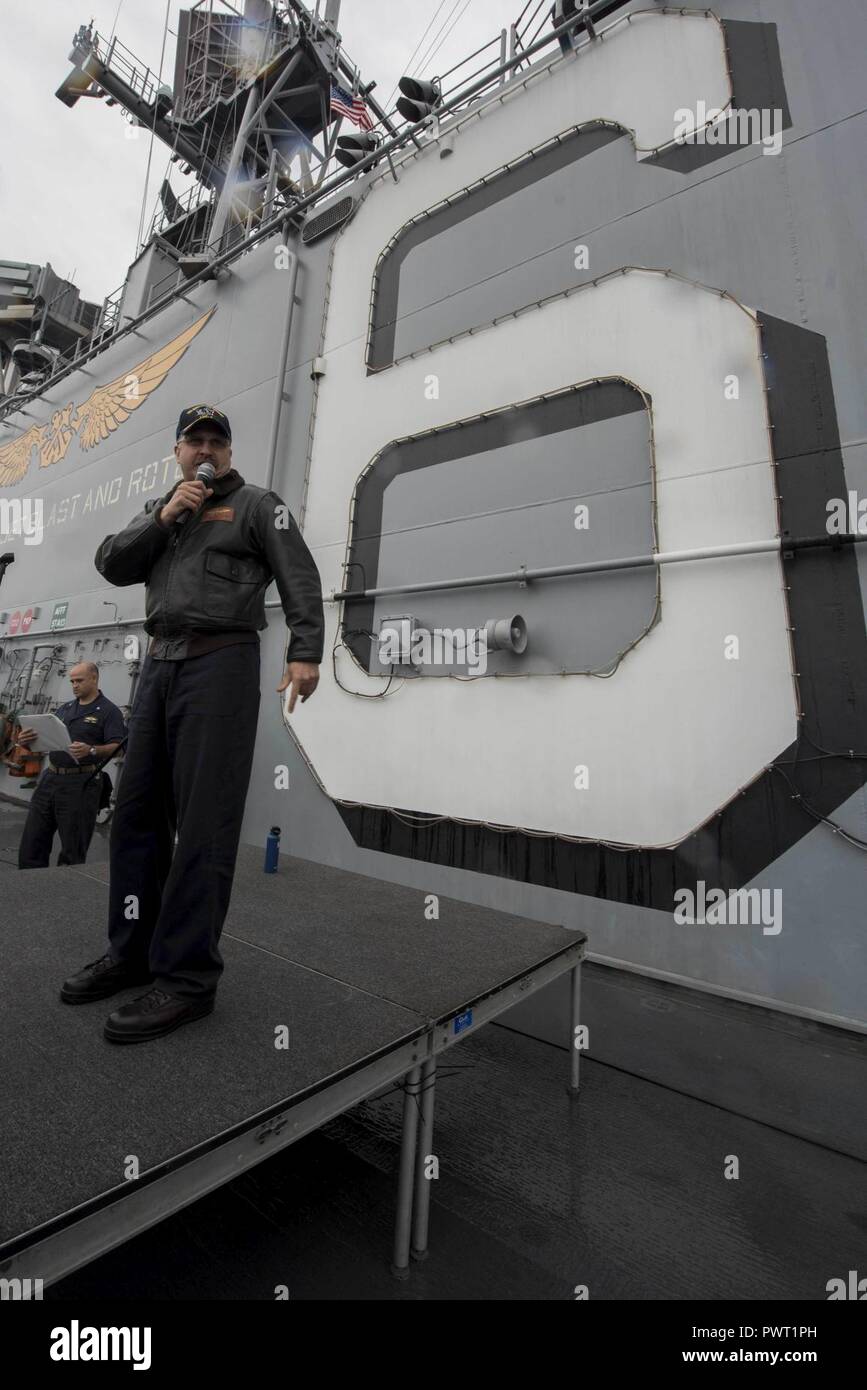 CORAL SEA (June 28, 2017) Capt. Larry McCullen, commanding officer of ...