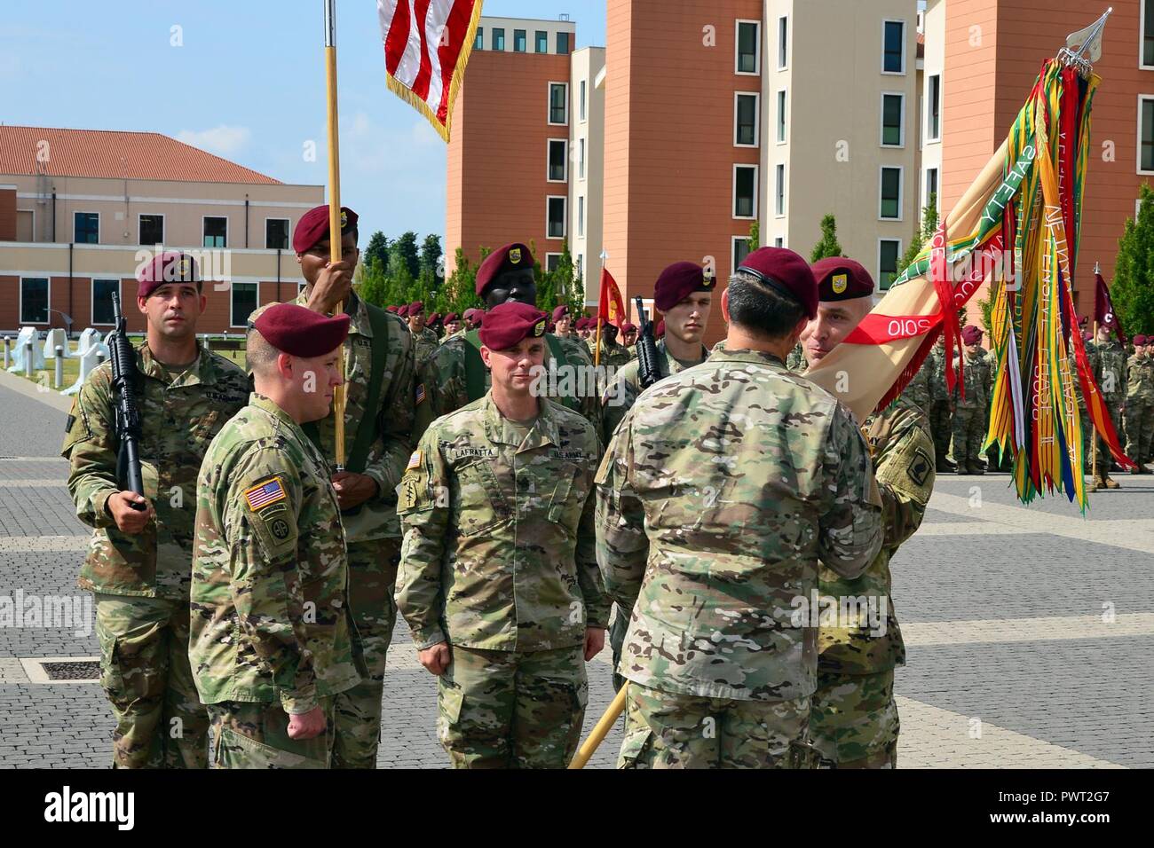 Lt. Col. Jeffrey L. Reibestein (right), outgoing commander 173rd ...