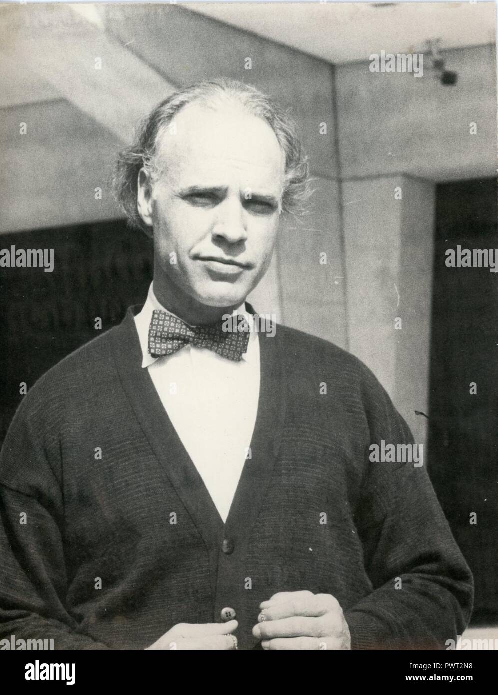 A PHOTO OF CARL SOREBEE WITH A SWEATER AND BOW TIE ON Stock Photo - Alamy