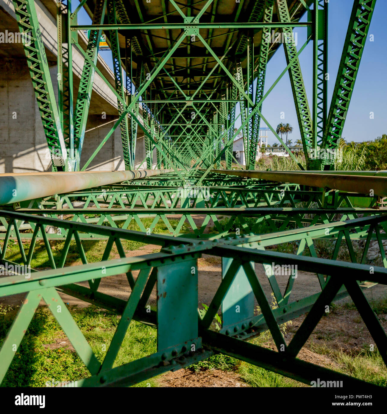 Framework of a bridge in Oceanside California Stock Photo - Alamy