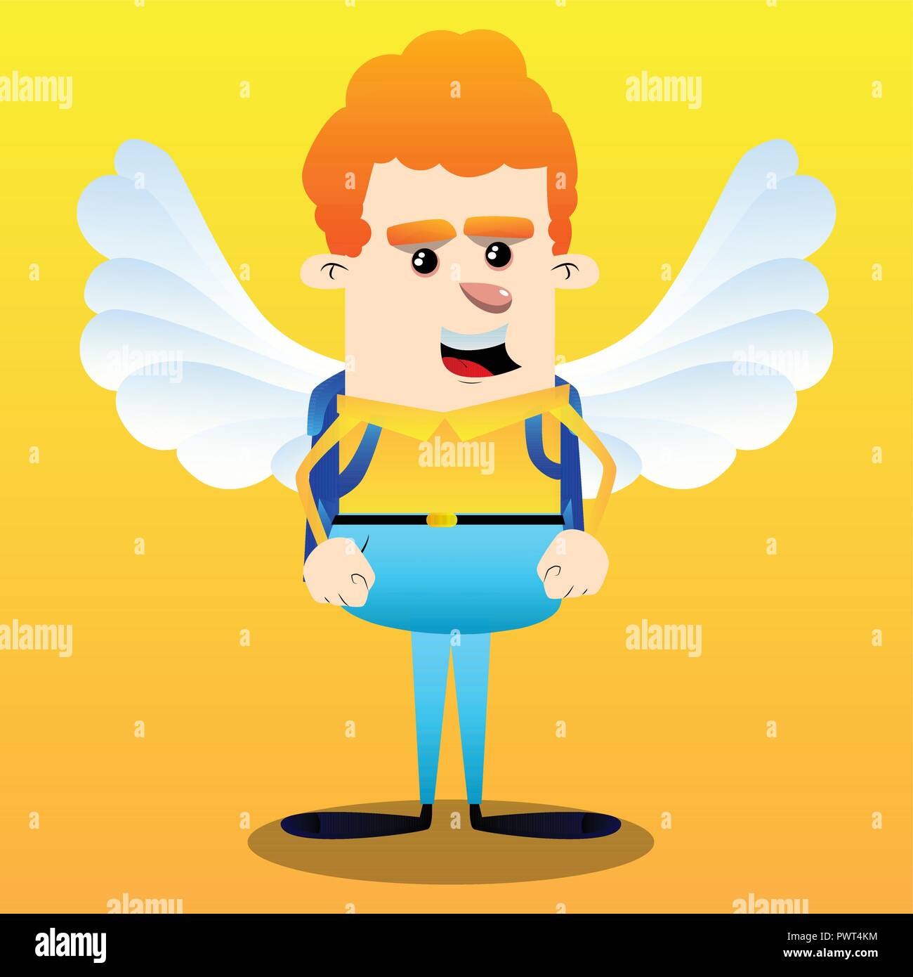 Cartoon Child Flying With Wings Stock Photos & Cartoon Child Flying ...