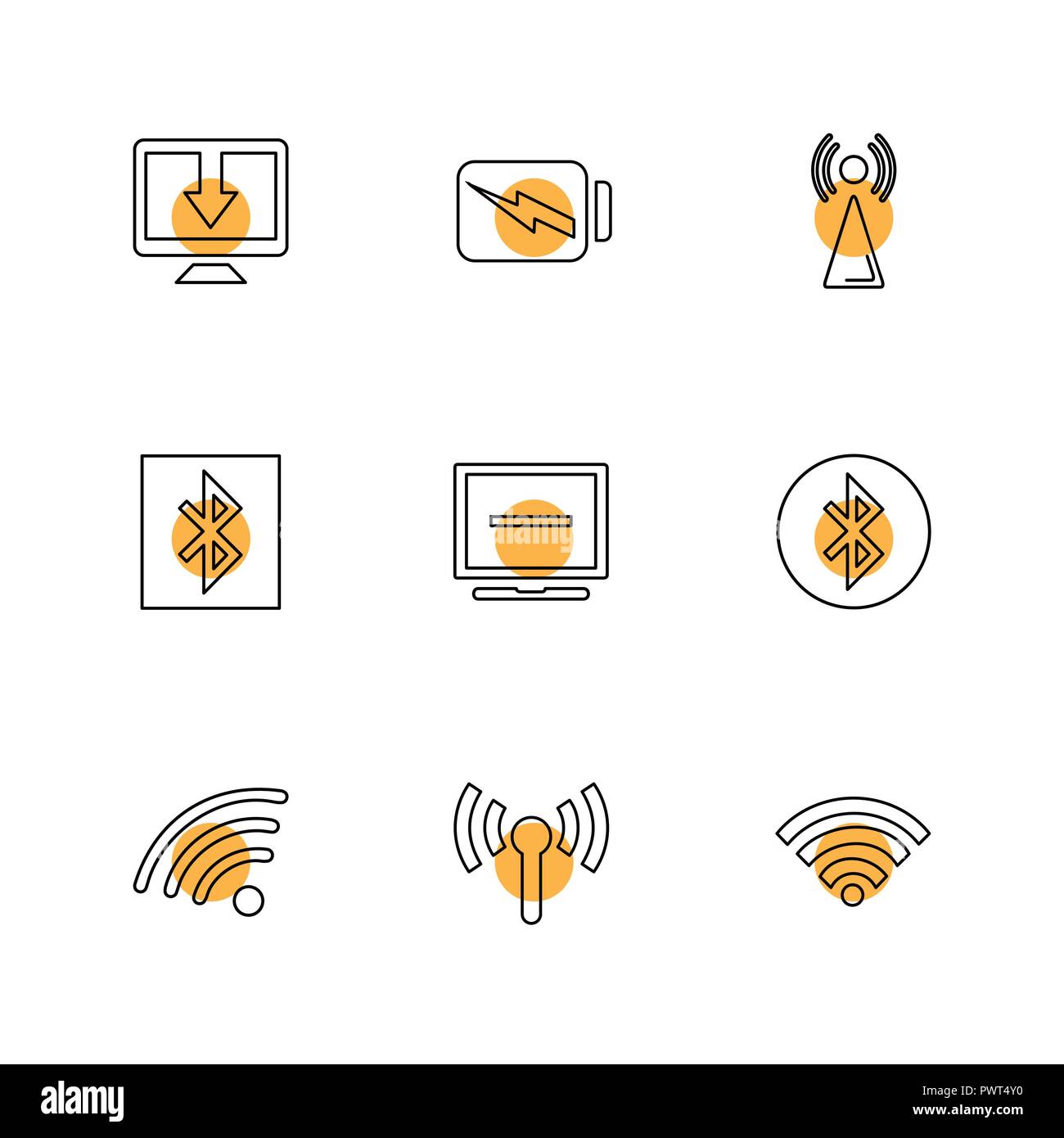 battery , wifi , network , infrared , signals , web , user interface ...