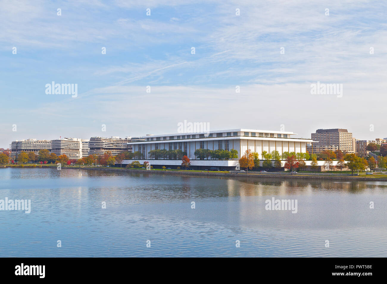 Washington DC panorama of Potomac River at Georgetown waterfront with ...