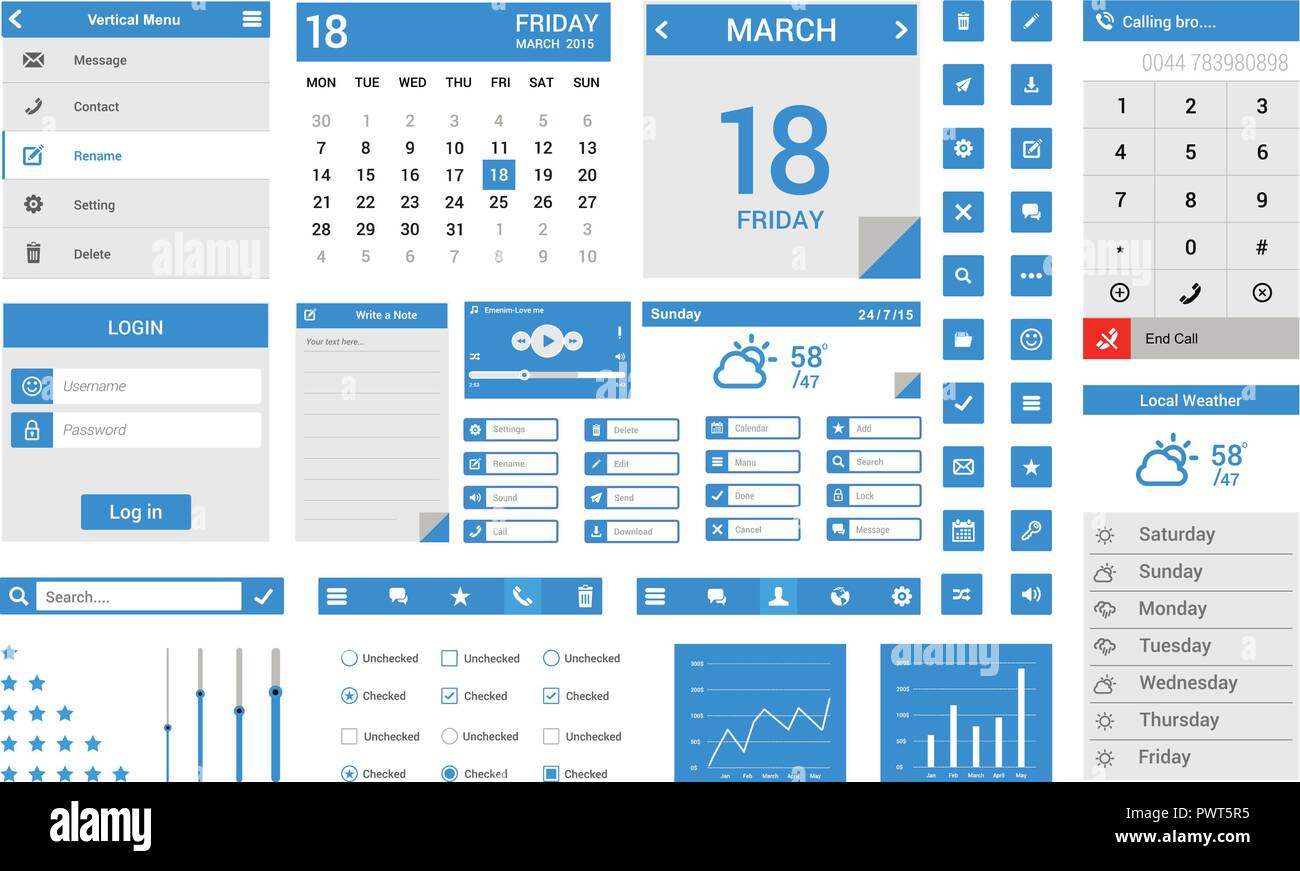 Mobile app User interface design vector Stock Vector Image & Art - Alamy