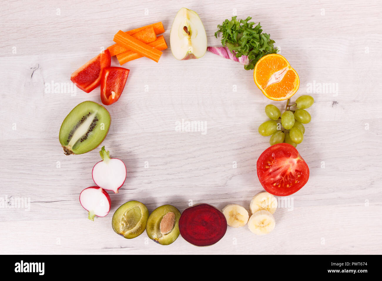 Fresh healthy nutritious food as source vitamins, dietary fiber and ...