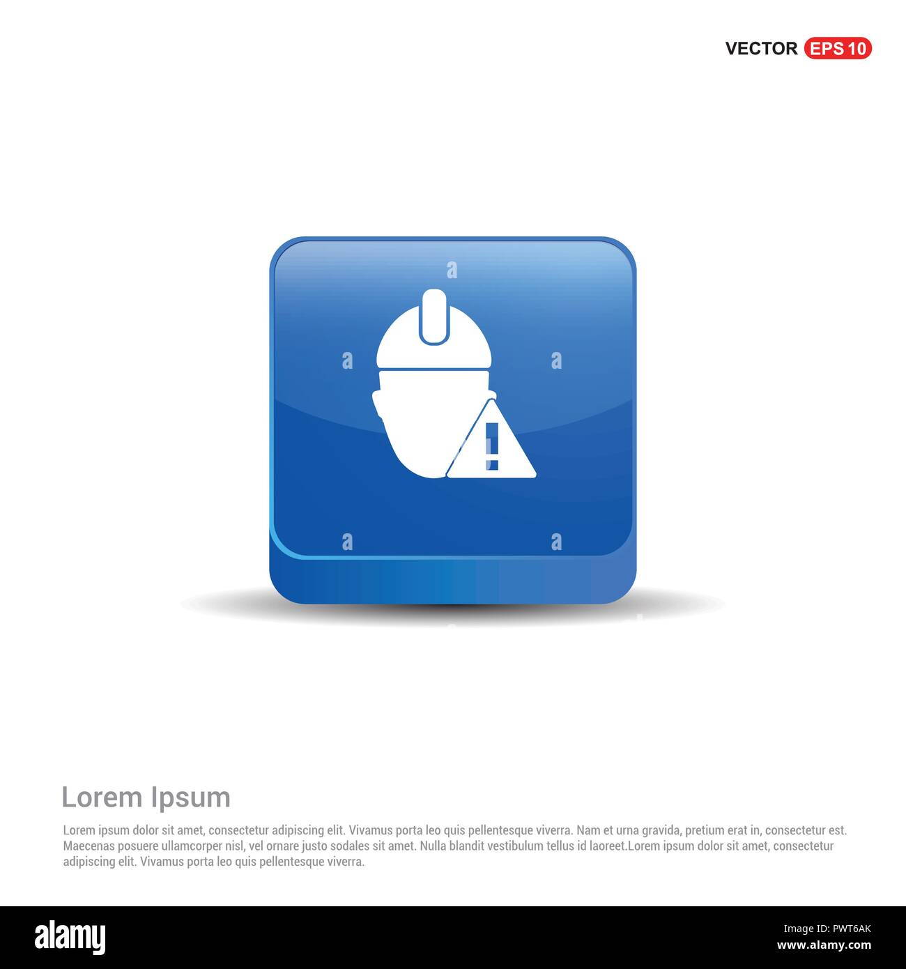 Engineer Warning Icon - 3d Blue Button Stock Vector Image & Art - Alamy