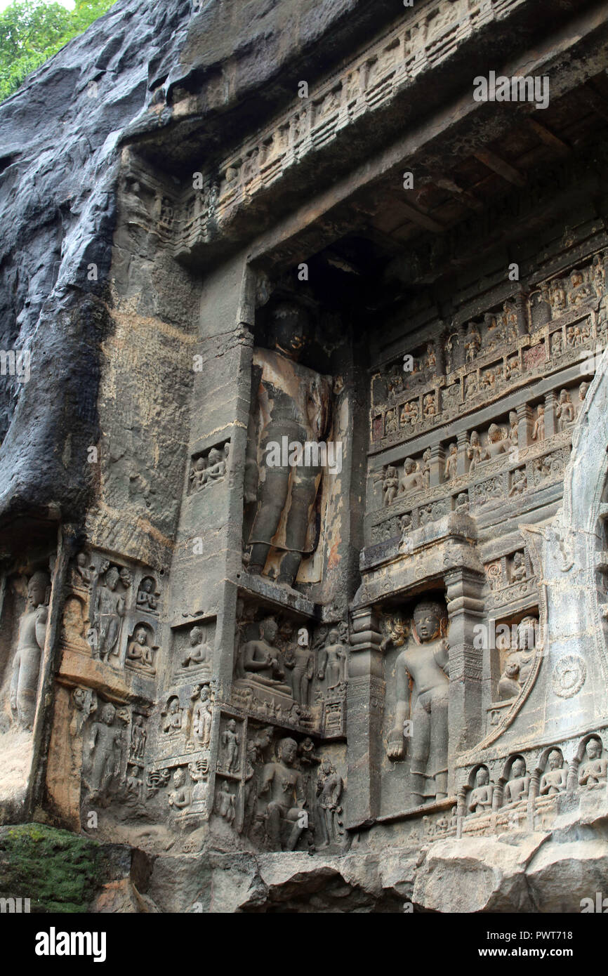 The wonder of Ajanta caves, the rock-cut Buddhist monuments. Taken in ...