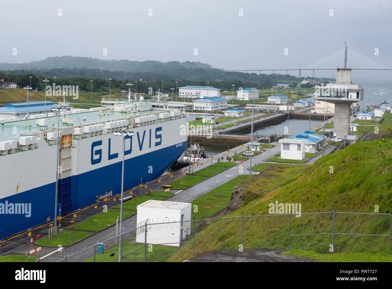 Central America, Panama, Colon. Panama Canal. New Panamax Agua Clara ...
