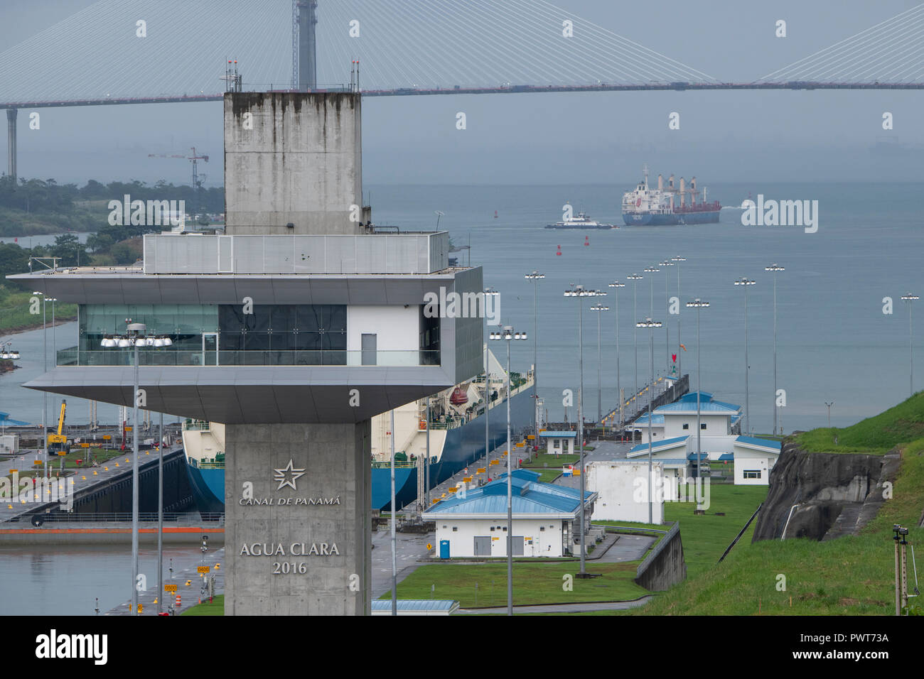 Central America, Panama, Colon. Panama Canal. New Panamax Agua Clara ...