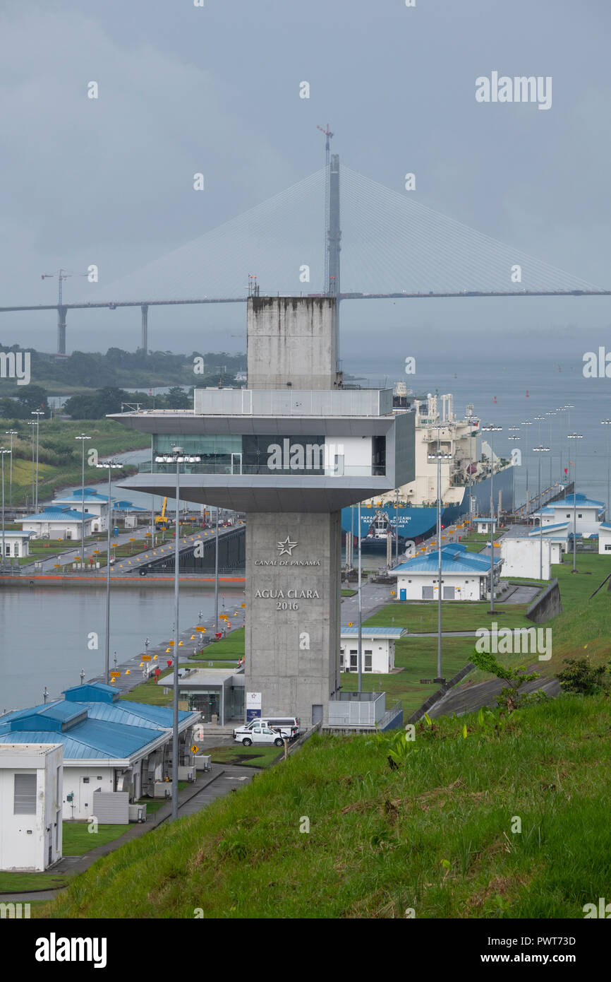 Central America, Panama, Colon. Panama Canal. New Panamax Agua Clara ...