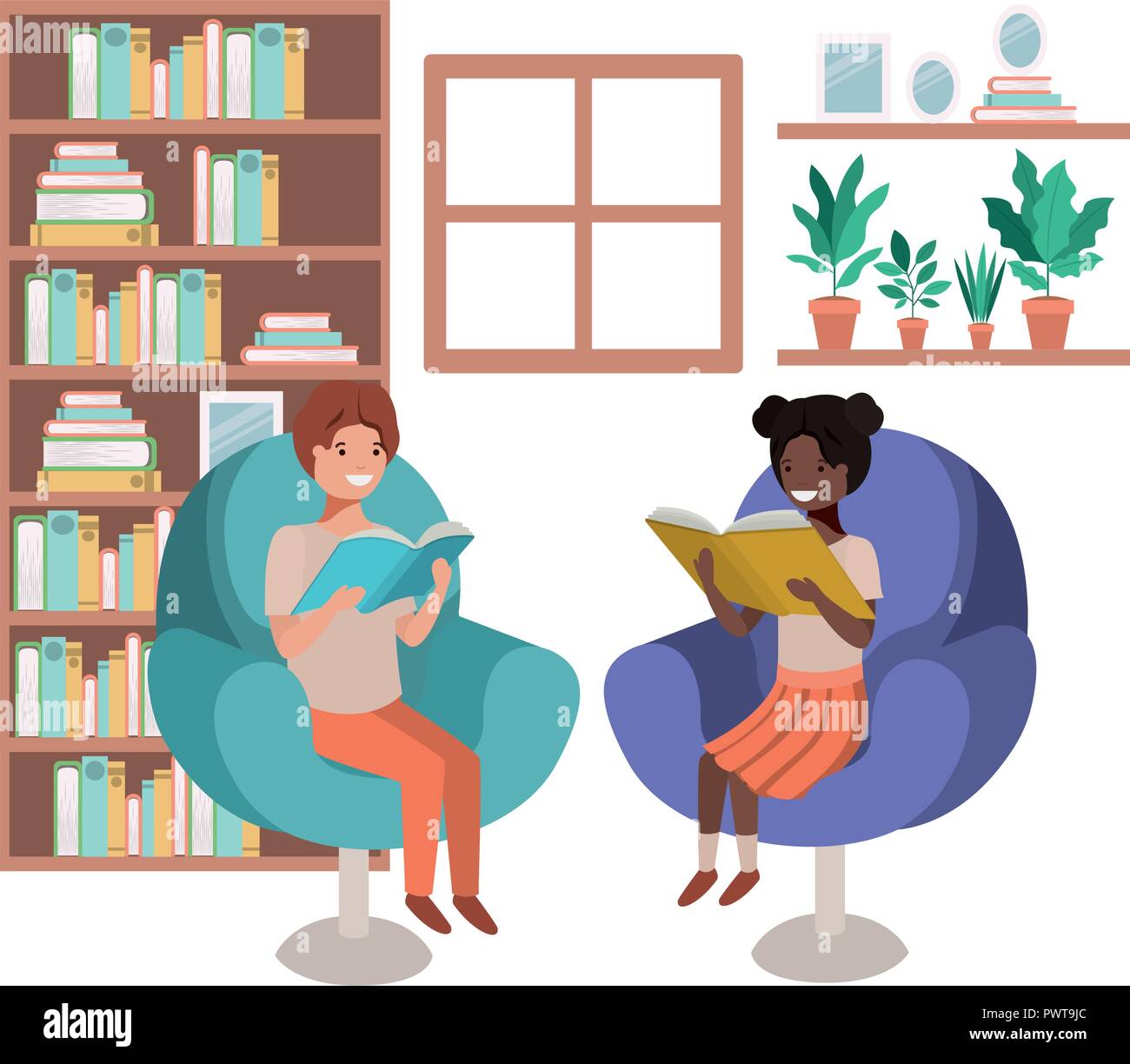 Two children in education Stock Vector Images - Alamy