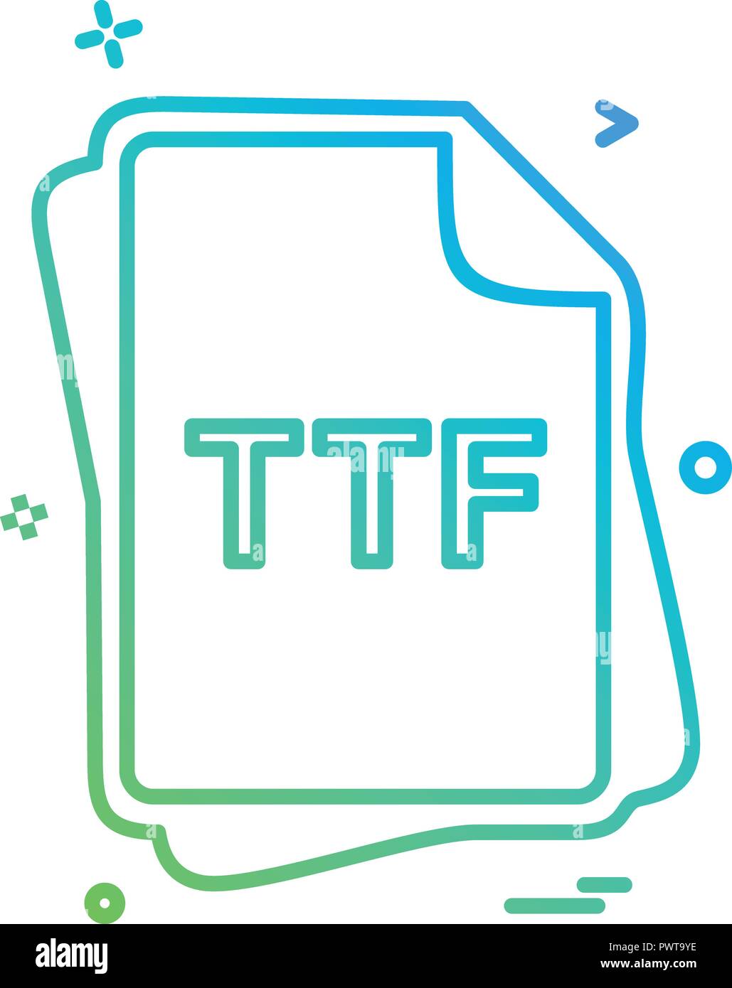 TTF file type icon design vector Stock Vector Image & Art - Alamy