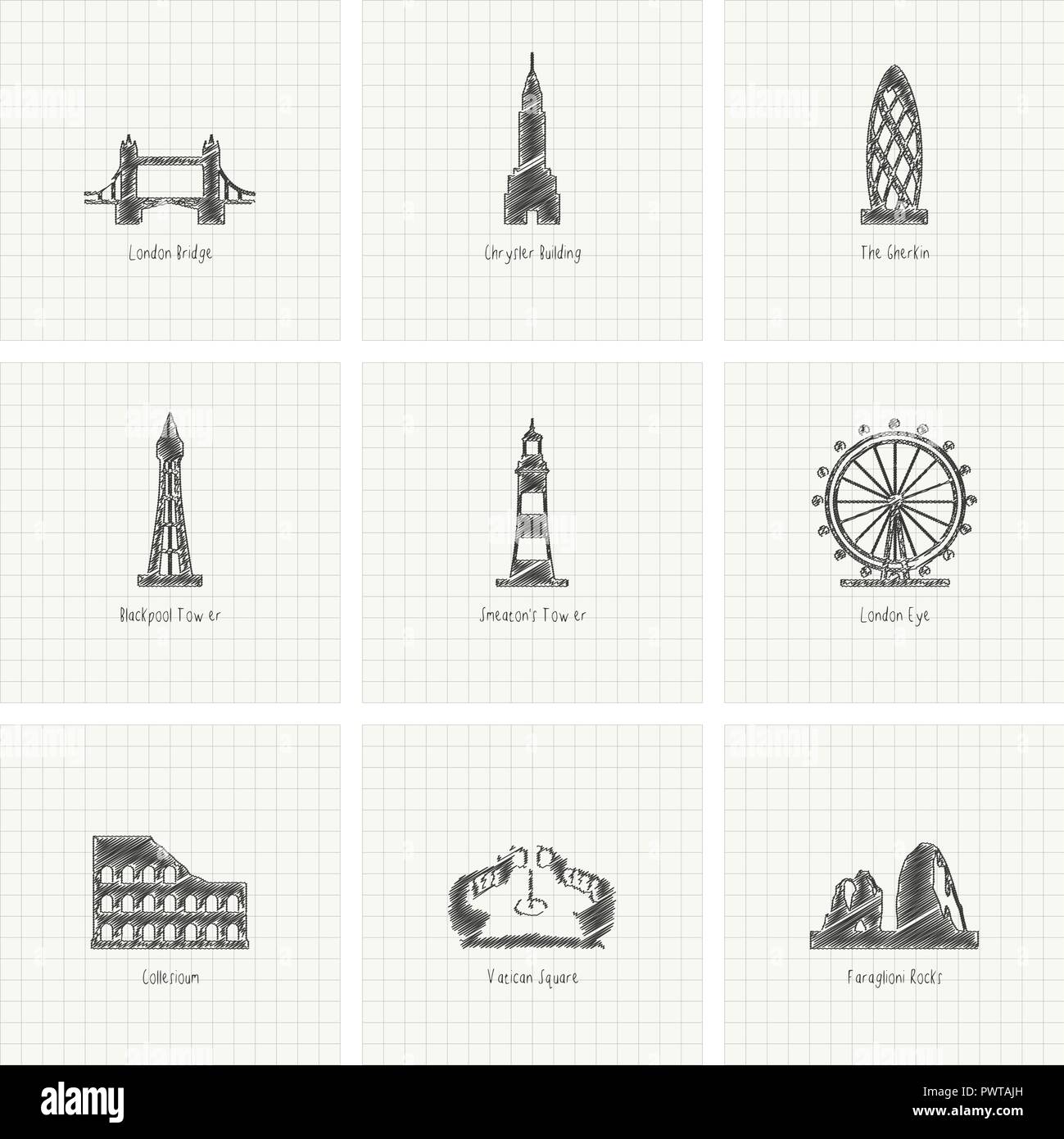 World famous landmarks design vector Stock Vector Image & Art - Alamy