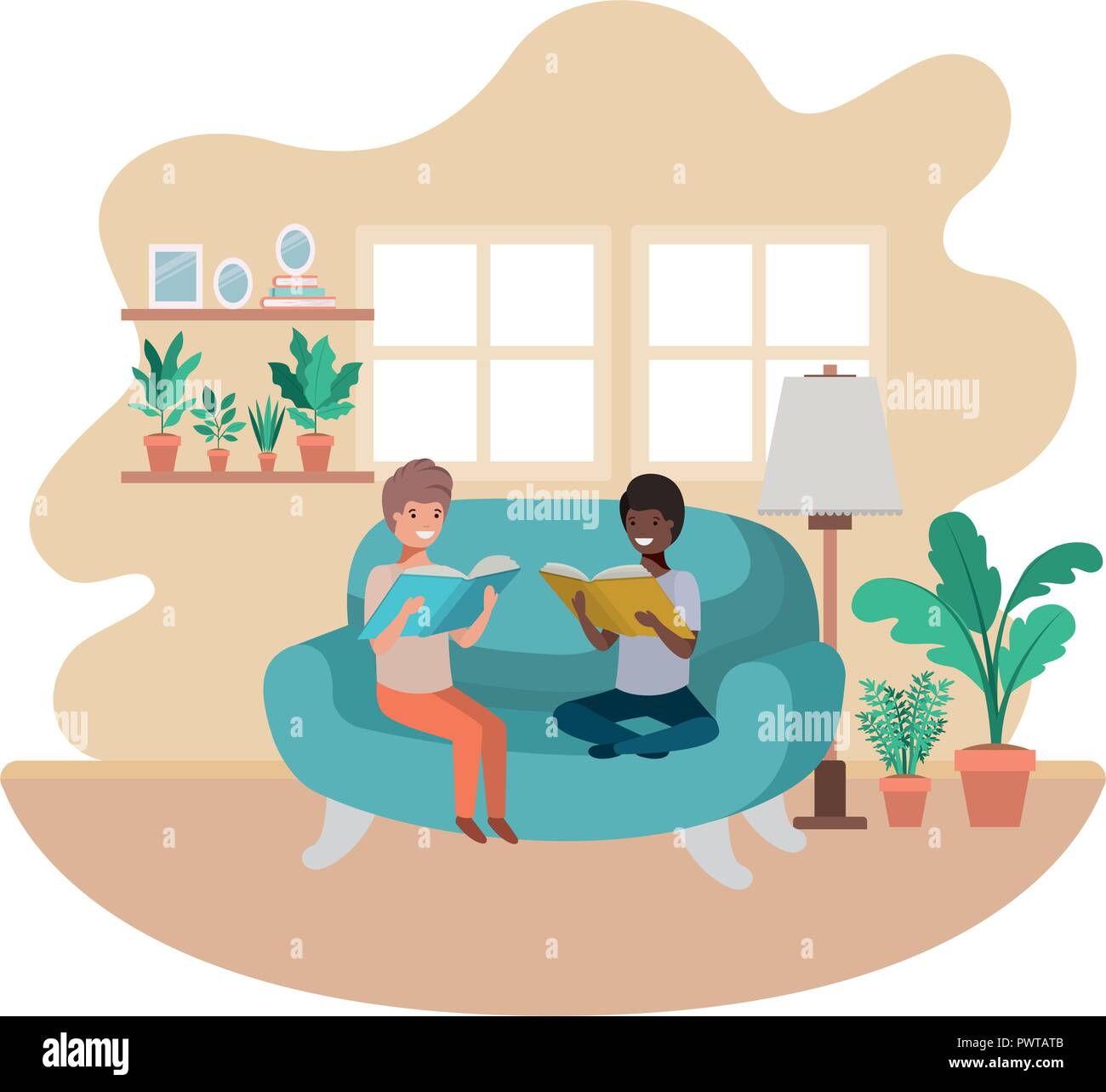 Avatar man reading book Stock Vector Images - Alamy