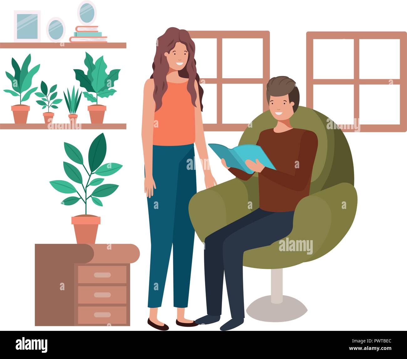 Avatar man reading book Stock Vector Images - Alamy