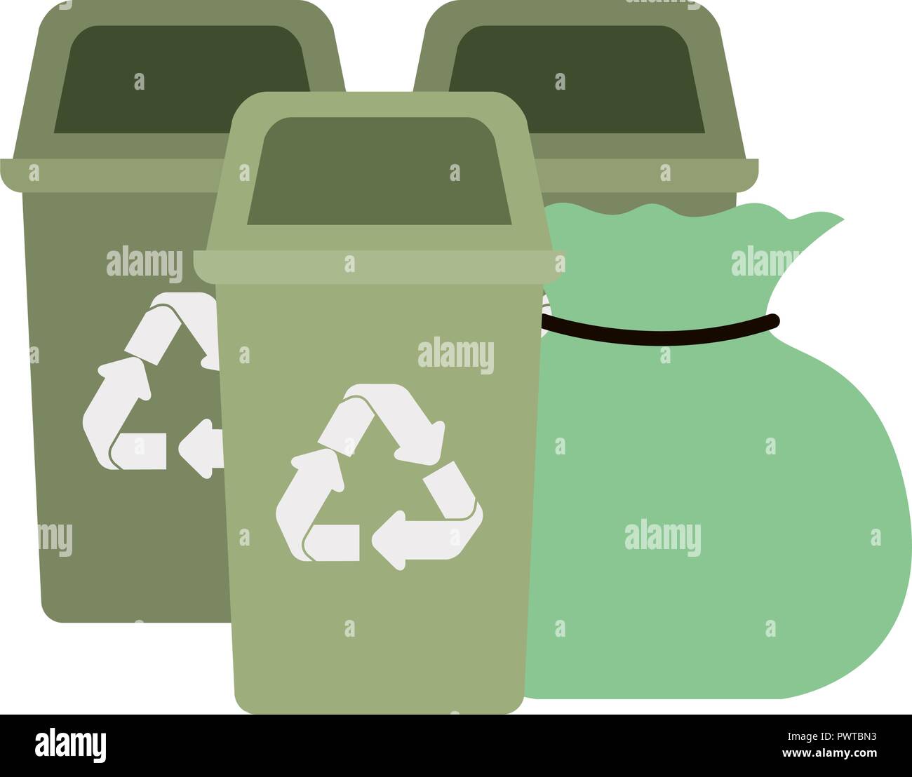 Green landfill bin Stock Vector Images - Alamy