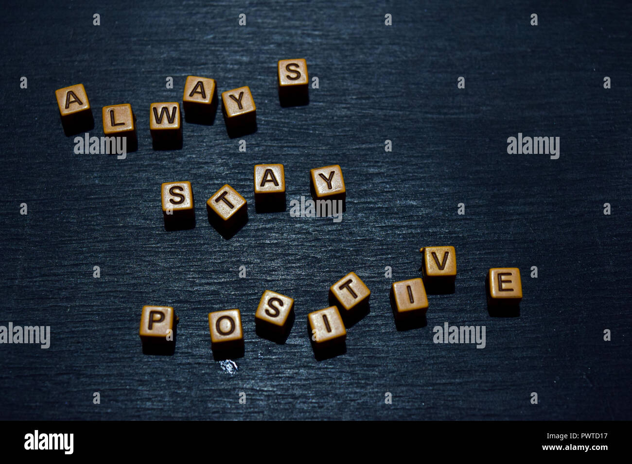 Always stay positive message written on wooden blocks. Motivation ...