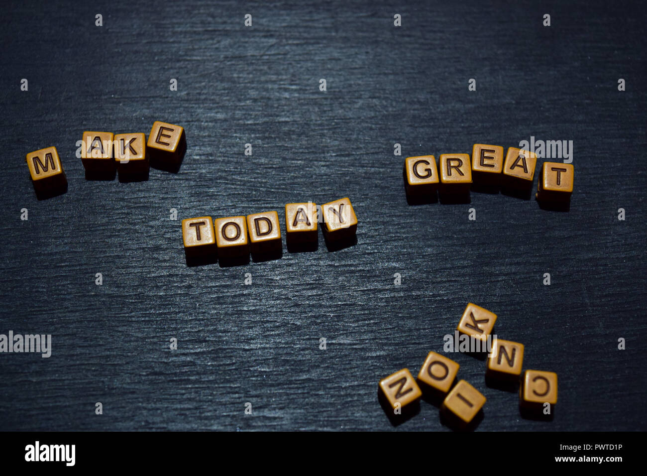 Make today great message written on wooden blocks. Motivation concepts ...