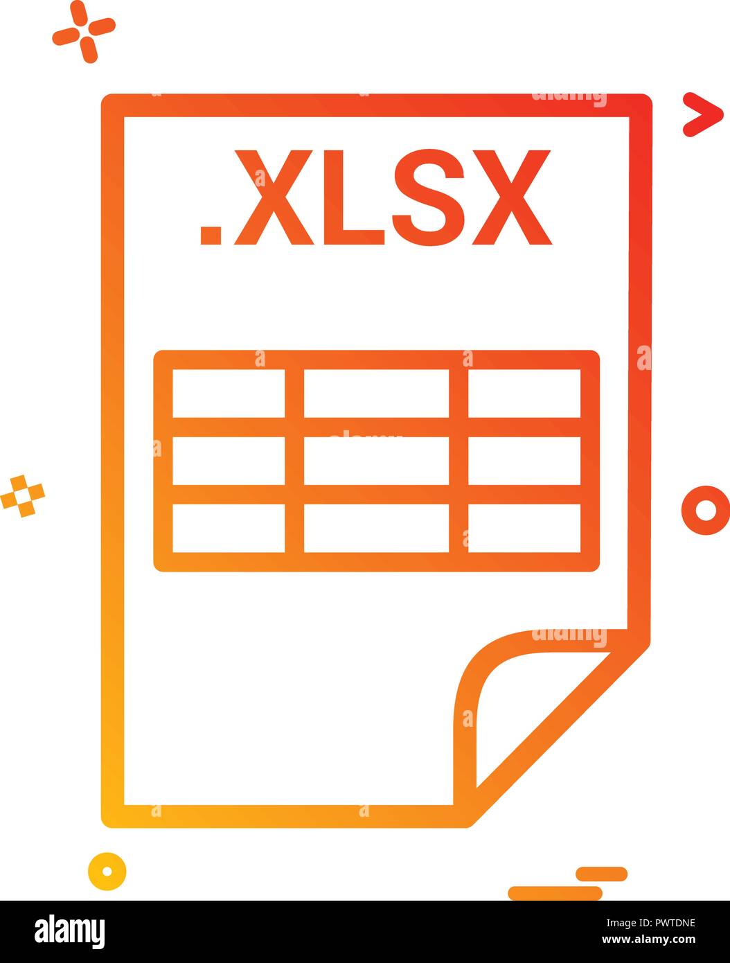 XLSX application download file files format icon vector design Stock ...